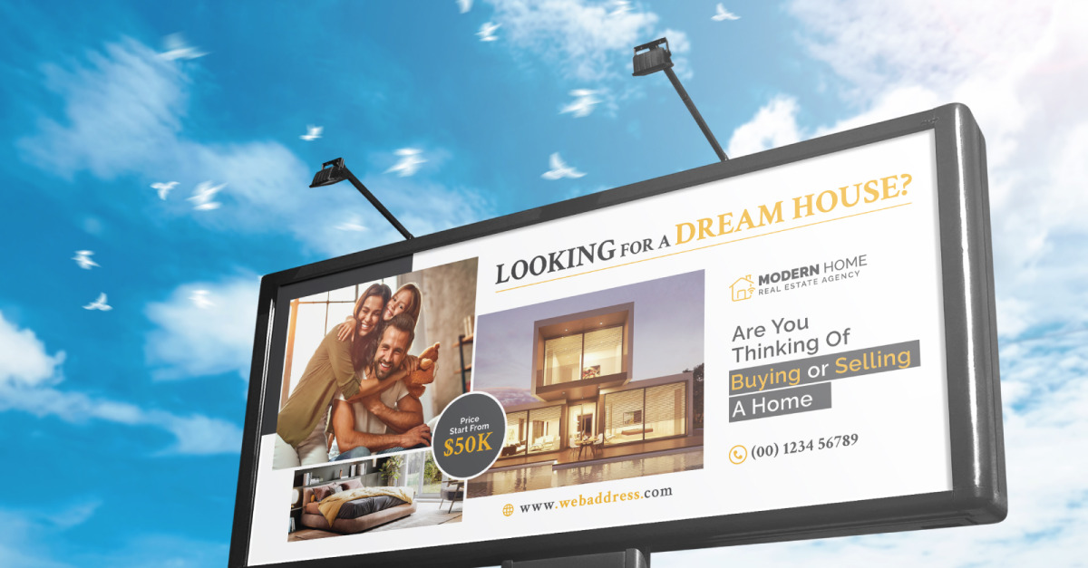 Real Estate Billboard, Professional Real Estate Billboard Template ...