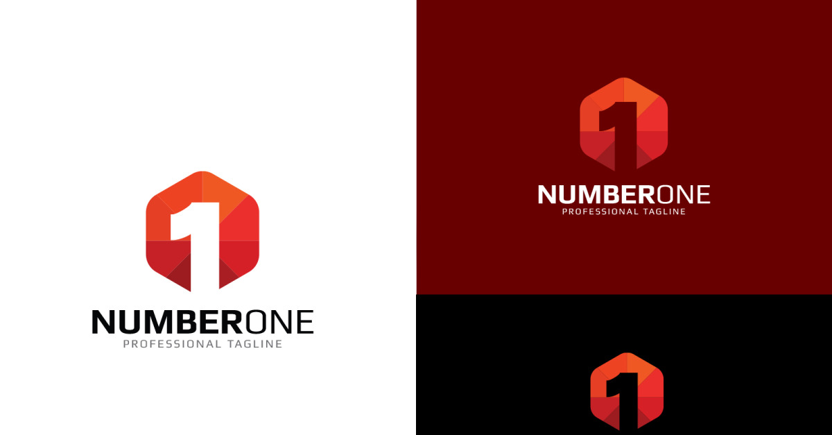 Number One abstract logo design template - TemplateMonster