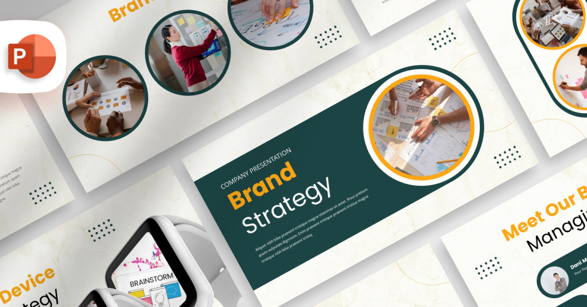 Modèle PowerPoint de stratégie de marque minimaliste