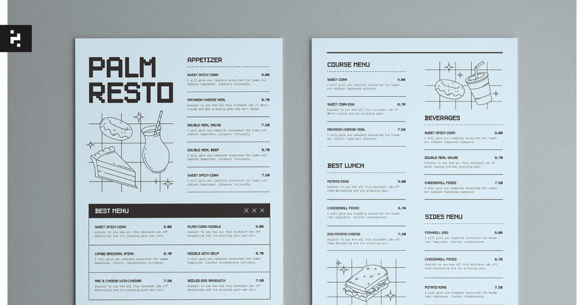 Creative Minimal Food Menu #397441 - TemplateMonster