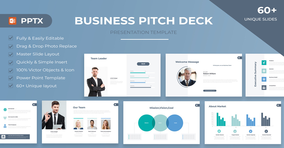 Pitch Deck Presentation Template Layout - TemplateMonster Pitch Deck Presentation Template Layout - TemplateMonster