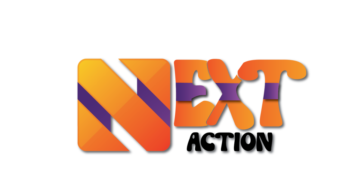 Logo d'action suivant Logo de lettre N pour tous, commencez par suivant