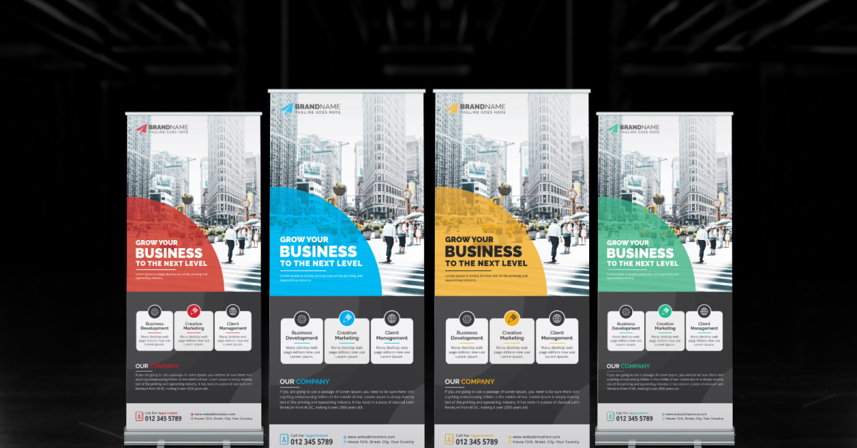 Banner enrollable, banner enrollable corporativo profesional, diseño de ...