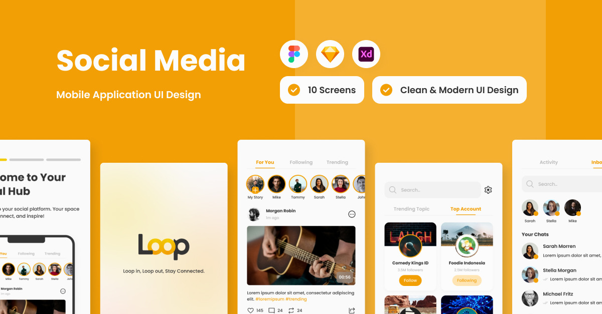 Loop - Social Media Mobile App #398275 - TemplateMonster