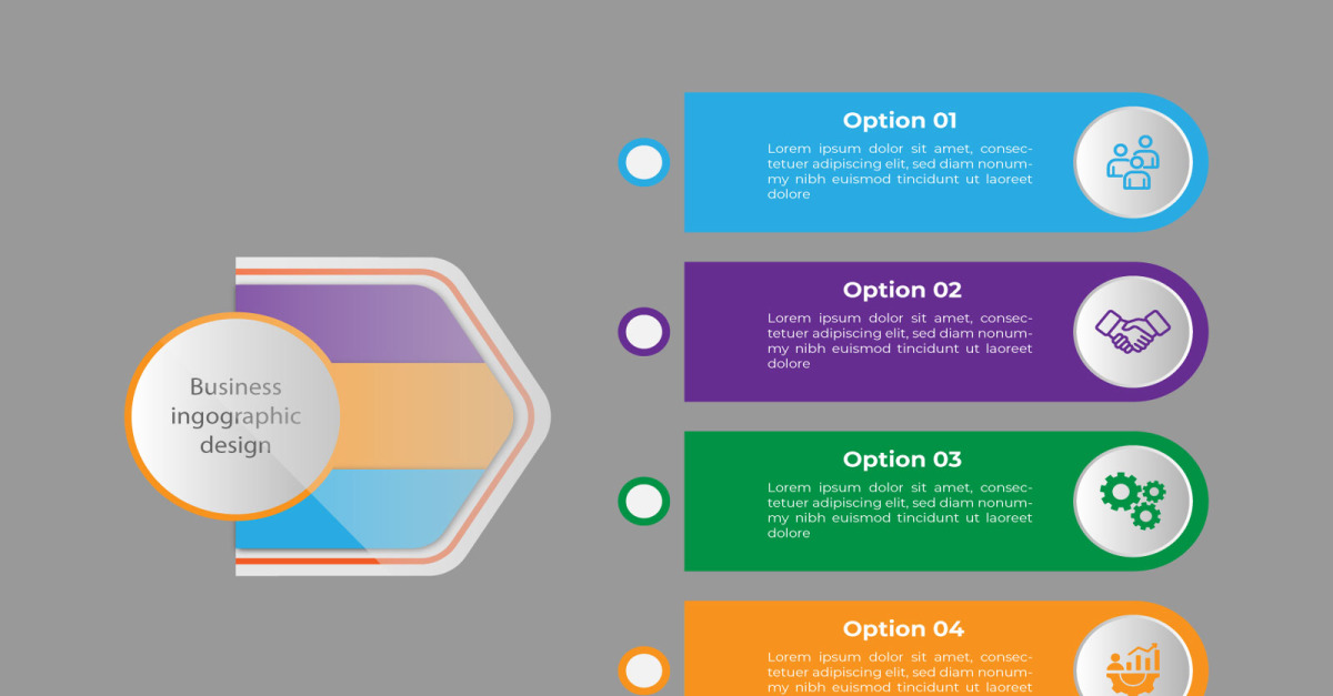 商务沟通 4 选项图设计。 #398424 - TemplateMonster