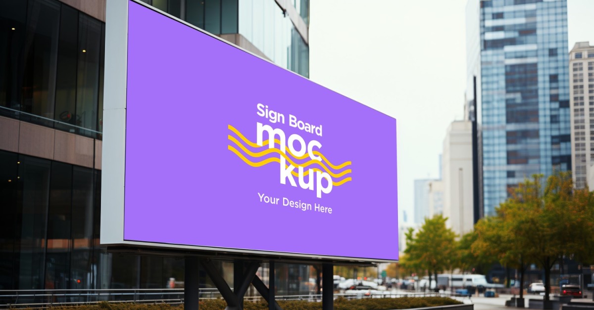 广告牌标志样机模板 06 #398622 - TemplateMonster