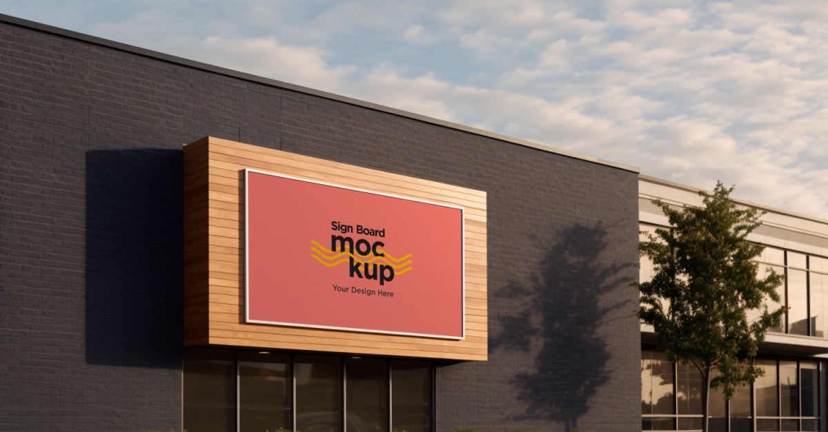 Roadside Billboard Sign Mockup Outdoor Signage Template