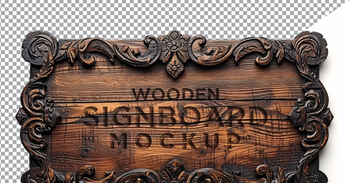 Vintage Wooden Signboard Mockup 51 #398964 - TemplateMonster
