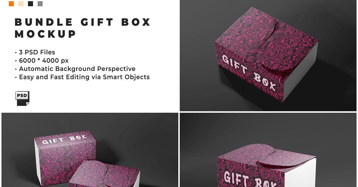 Bundle Gift Box Mockup Template 1 #399019 - TemplateMonster