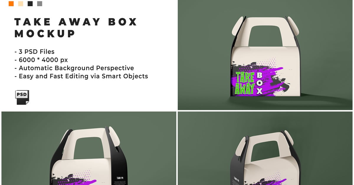 Take Away Box Mockup Template #399021 - TemplateMonster