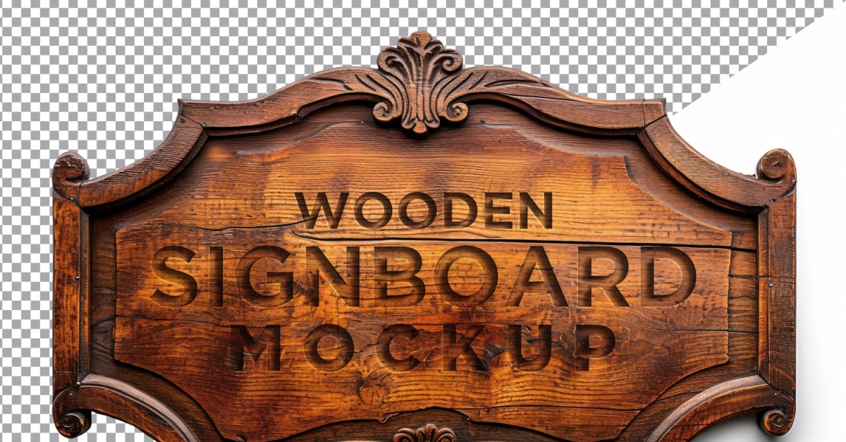 Vintage Wooden Signboard Mockup 79 #399034 - TemplateMonster