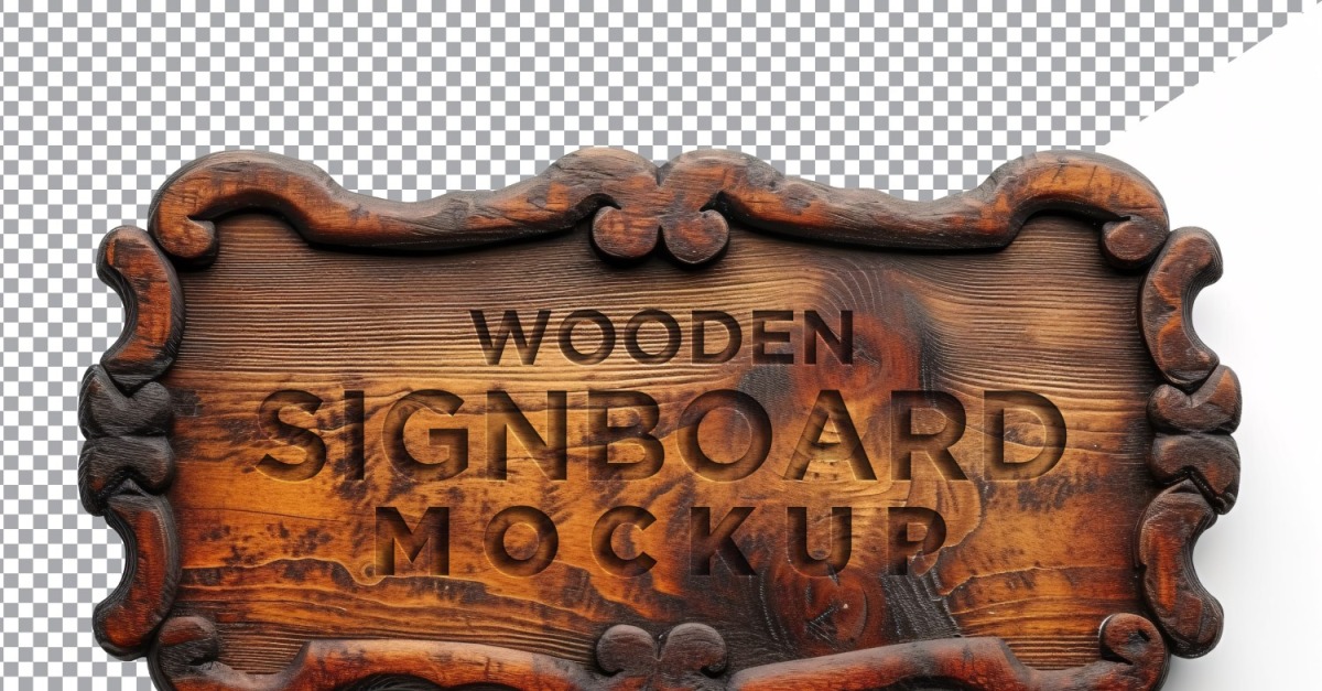 Vintage Wooden Signboard Mockup 91 #399061 - TemplateMonster