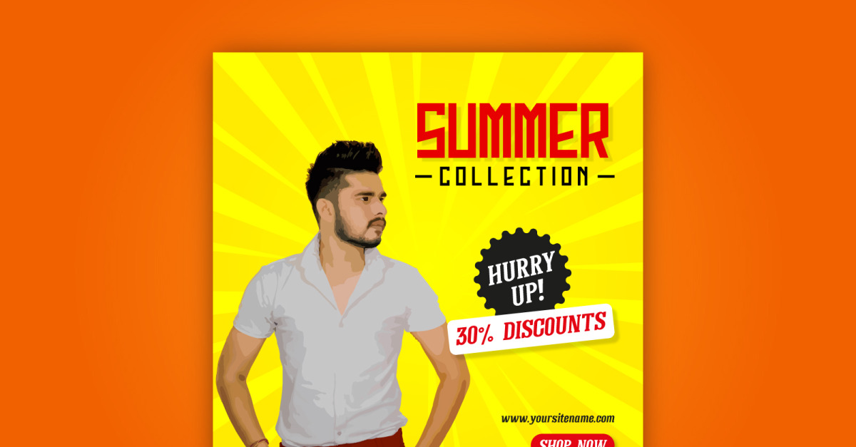 FREE Social media brand promotional ads banner EPS design template.