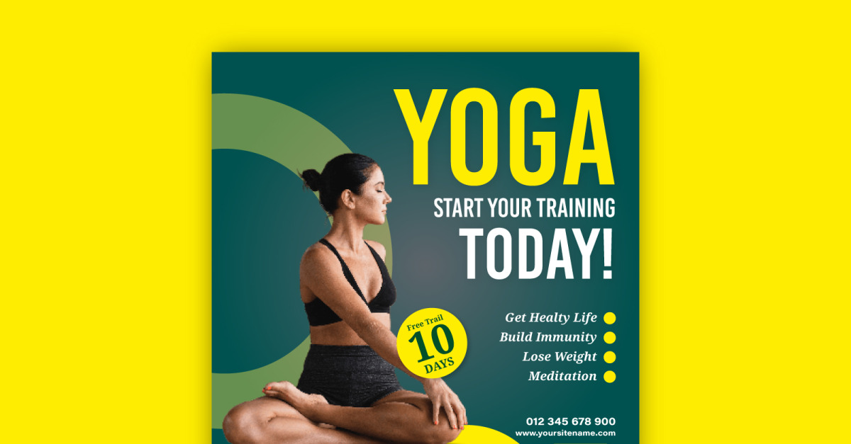 Yoga fitness promotional social media EPS vector banner templates