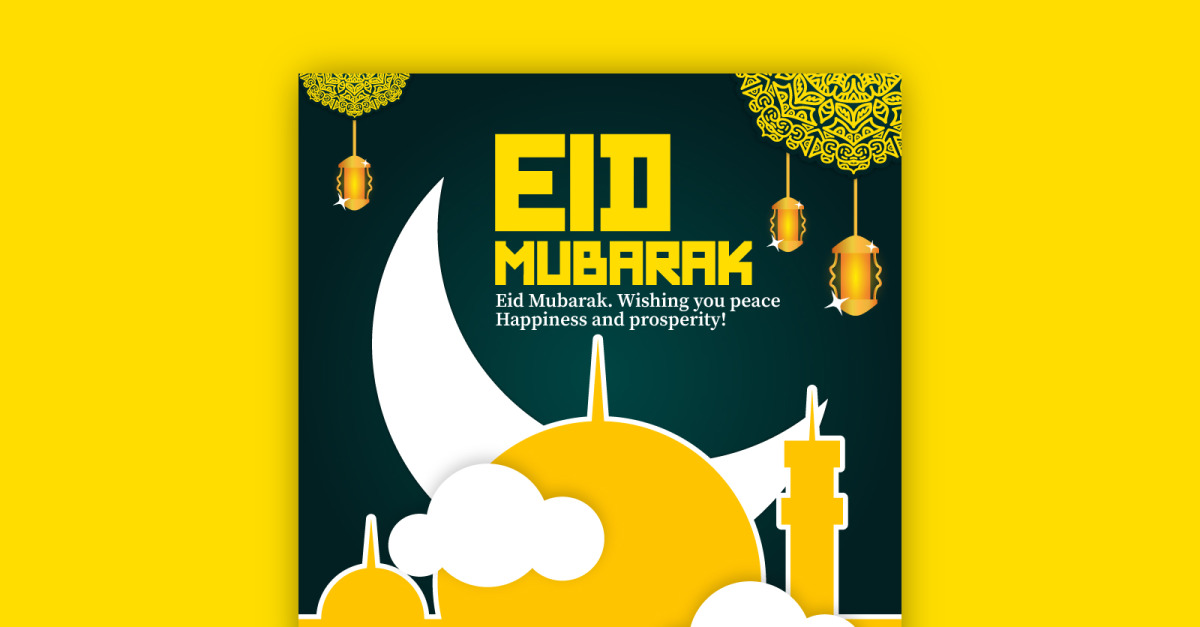 FREE Eid greeting card design with bold mandala art, EPS vector design ...