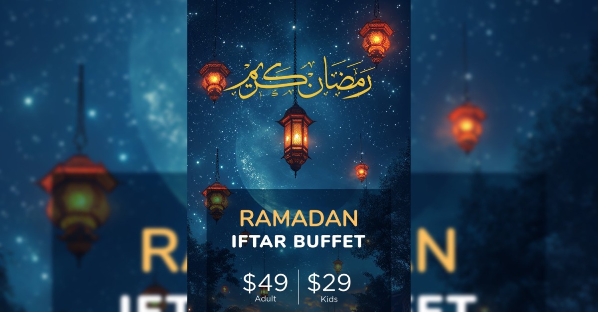 Ramadan Iftar Buffet Poster Design Template 06