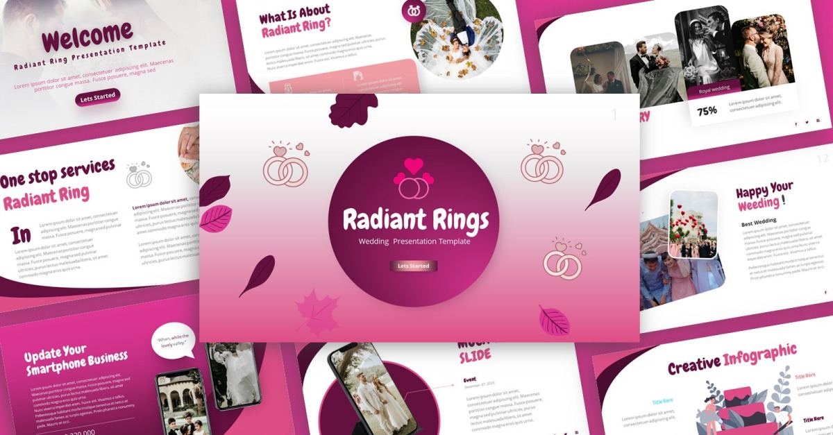 Modèle de présentation d'anneau rayonnant