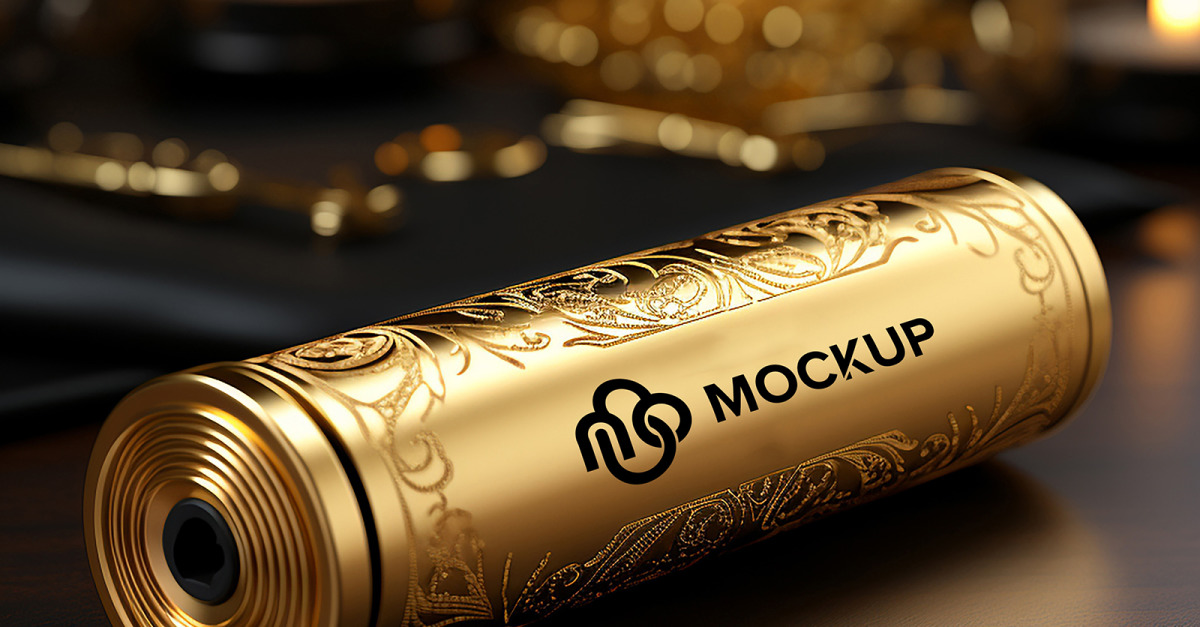 Roll logo mockup golden roll logo mockup luxury roll mockup