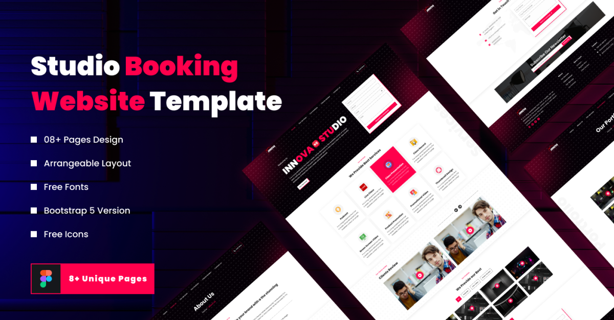 Studio Booking Website Ui Template #399562 - TemplateMonster