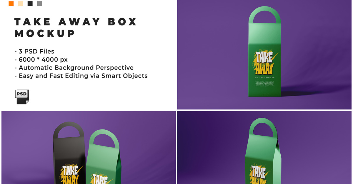 Take Away Box Mockup Template 1 #399779 - TemplateMonster
