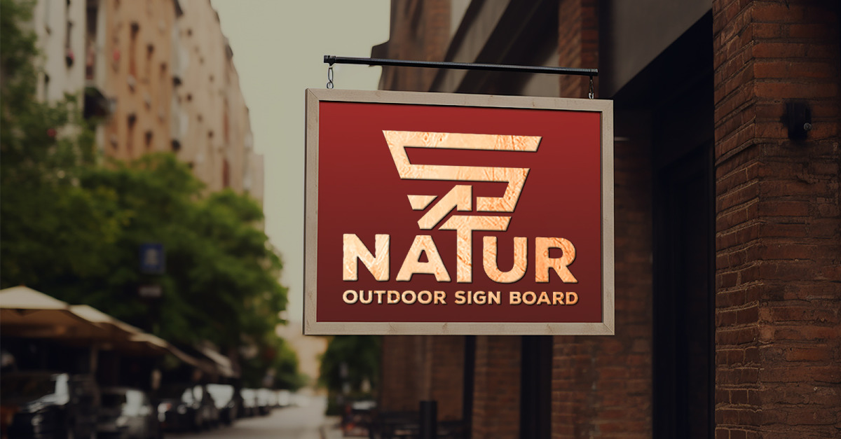 Outdoor sign board mockup_store front sign board mock-up