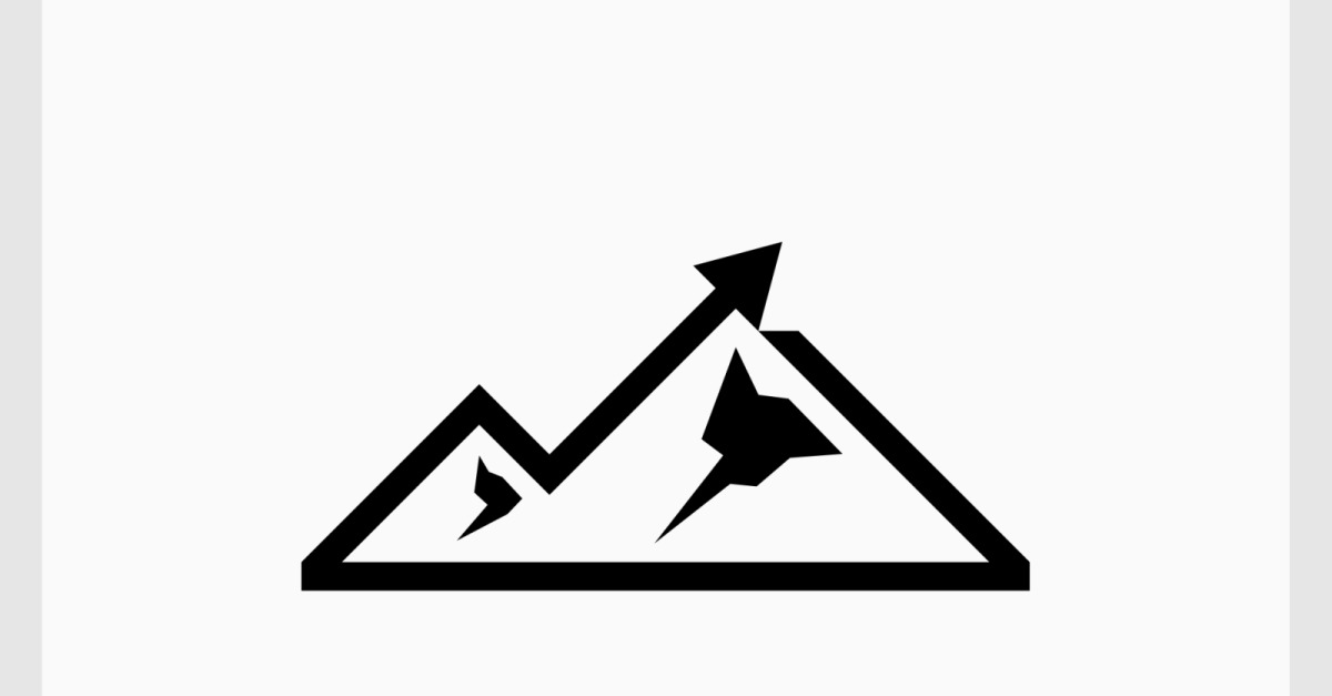 Logo de flèche de marketing de montagne - TemplateMonster