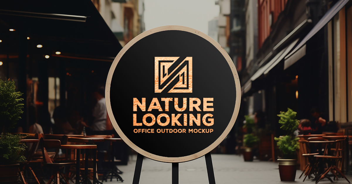 Outdoor Circle Mockup | circle board logo mockup | circle board sign ...