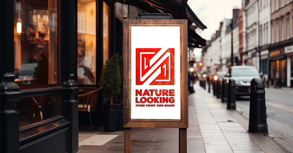 Store front sign board mockup_outdoor board mockup