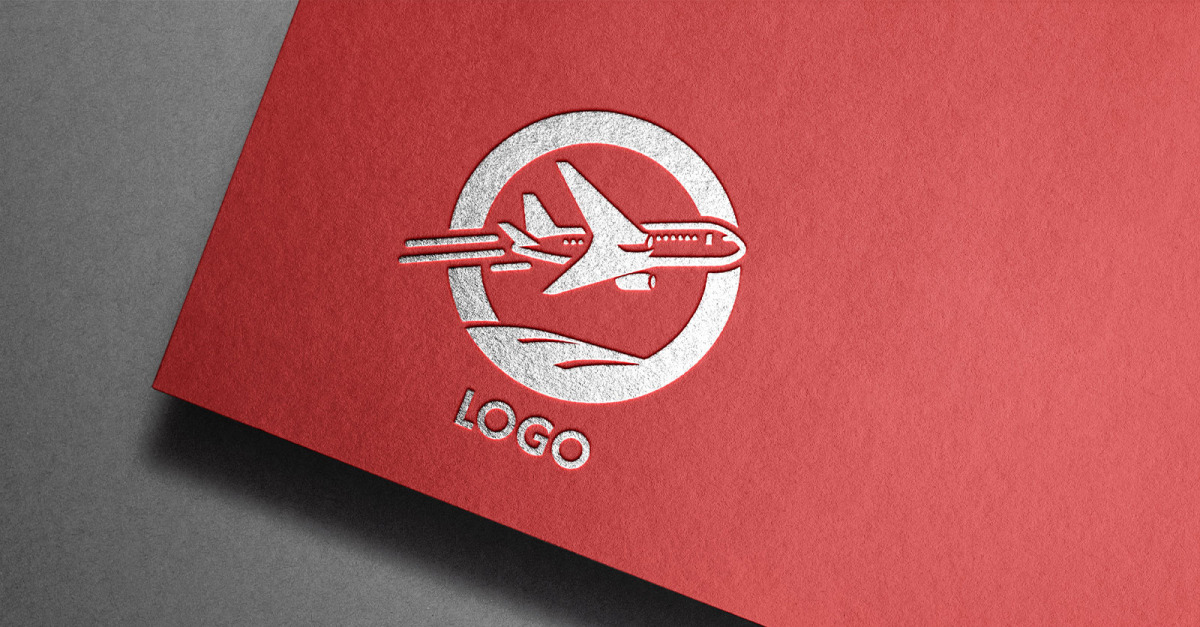 Papier, avion, piste, signature, icône, logo, conception