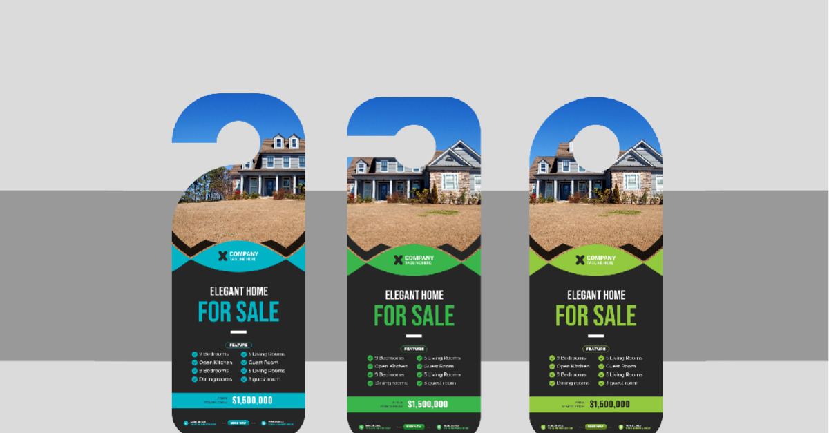Real estate or home sale door hanger or Corporate business door hanger ...