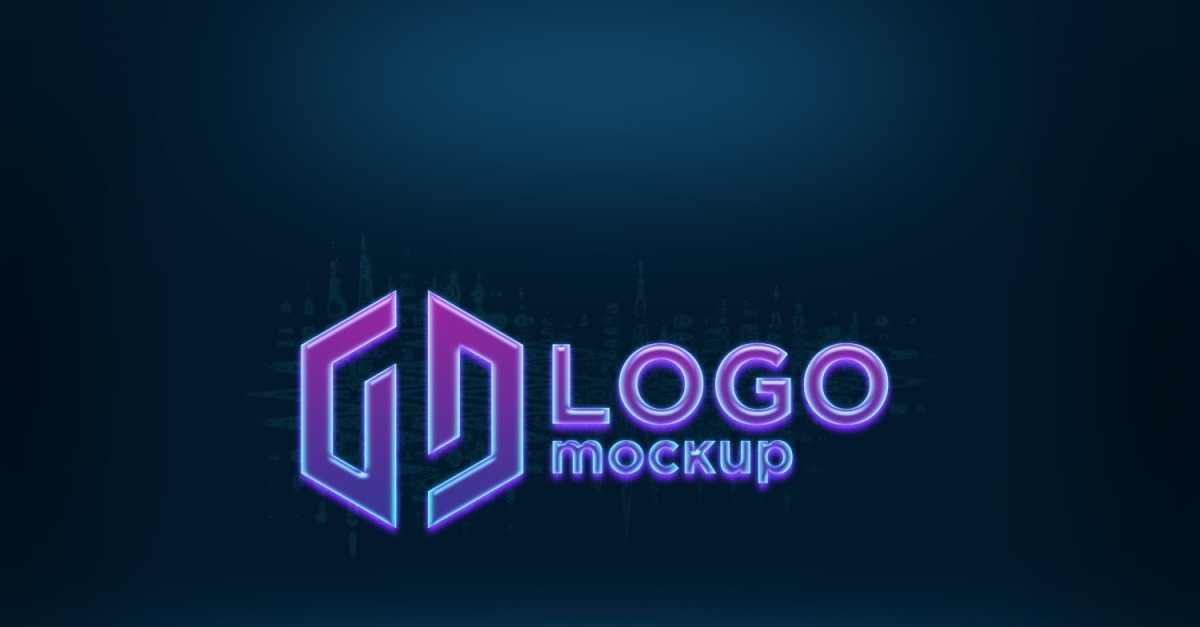 Purple Glowing Logo Mockup Template #401392 - TemplateMonster