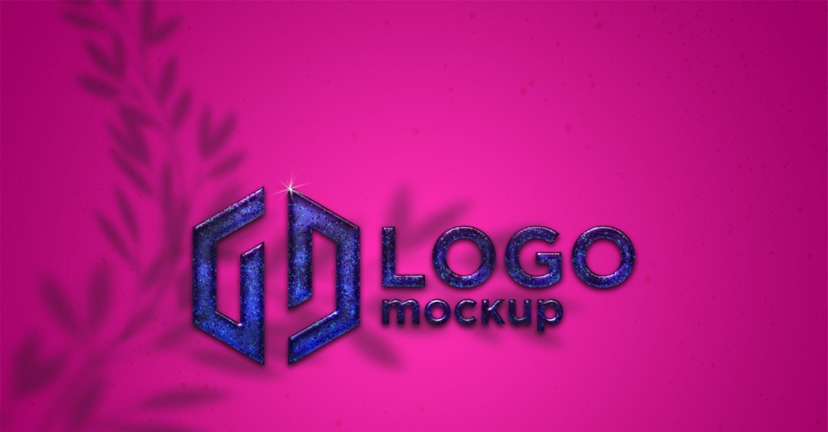 Blue Glitter Logo Mockup Template #401495 - TemplateMonster