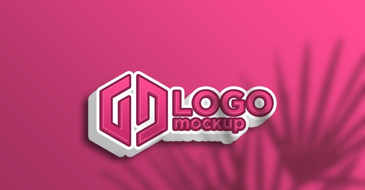 Pink 3D Logo Mockup Template #401426 - TemplateMonster