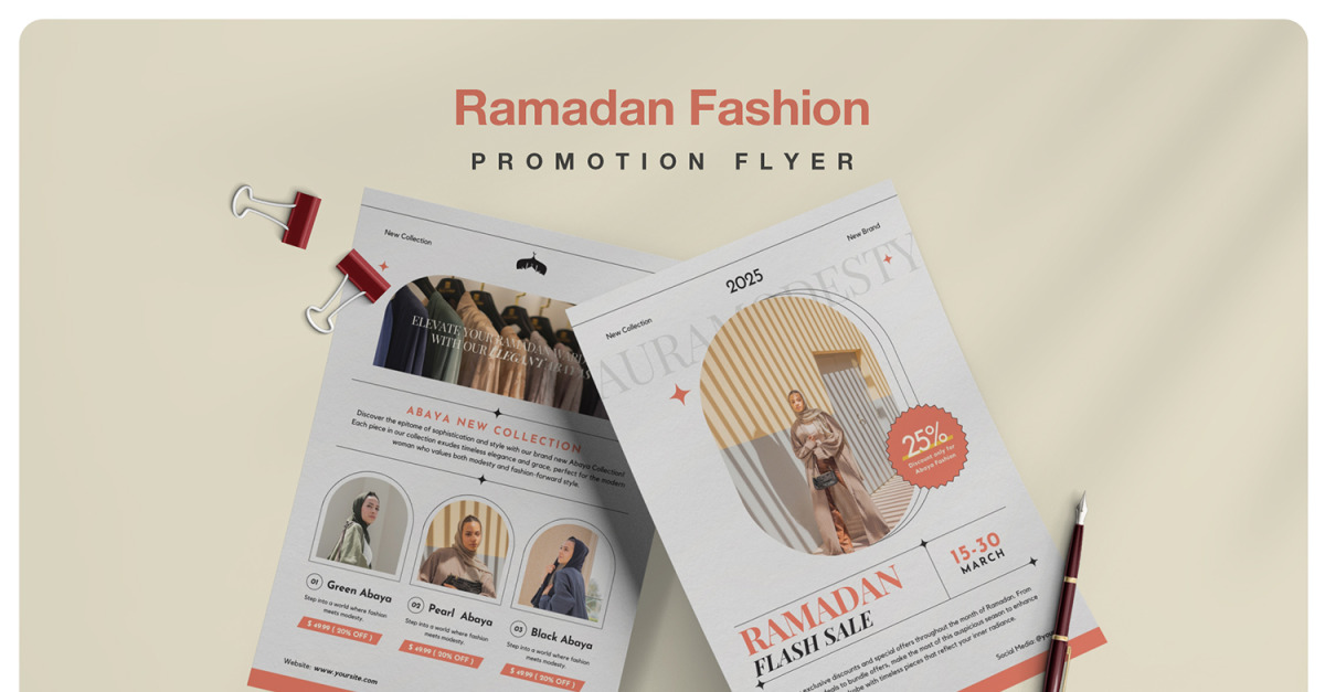 Folheto de promoção de moda do Ramadã - TemplateMonster