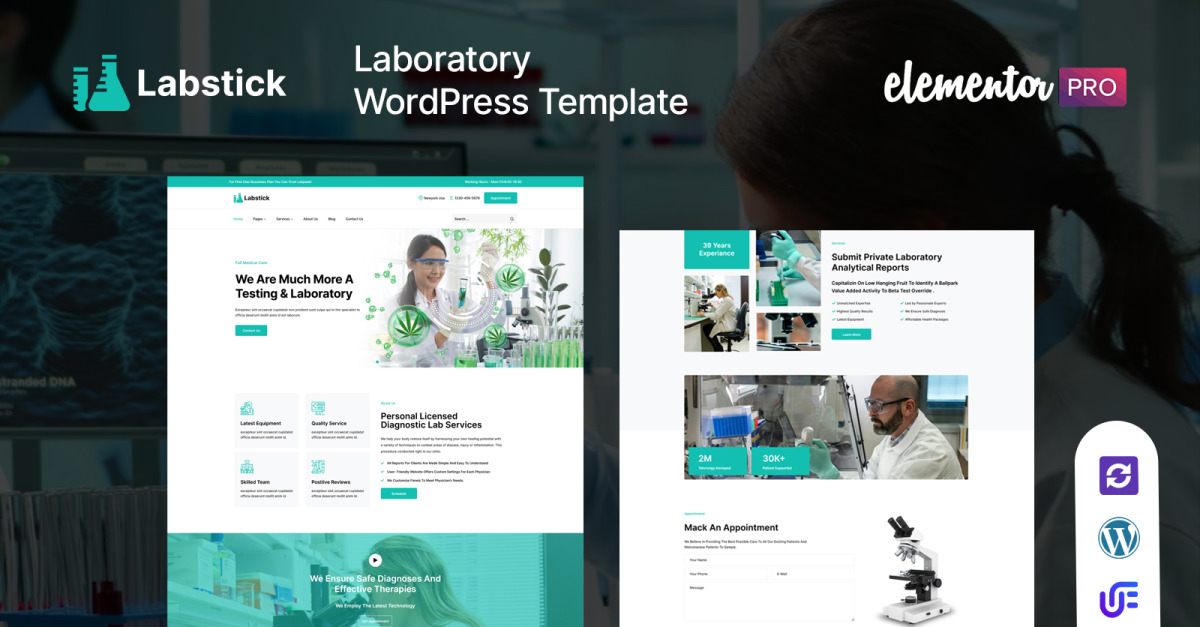 Labstick – Thème WordPress pour la recherche en laboratoire et en sciences