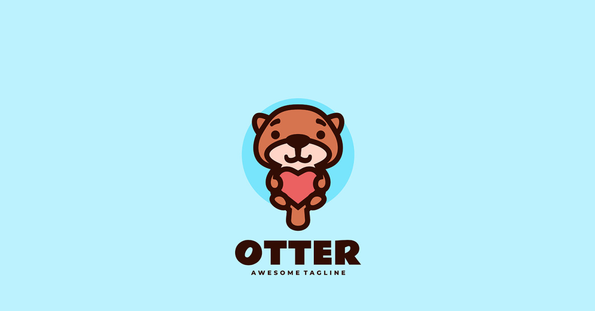 Otter Mascot Cartoon Logo #401597 - TemplateMonster