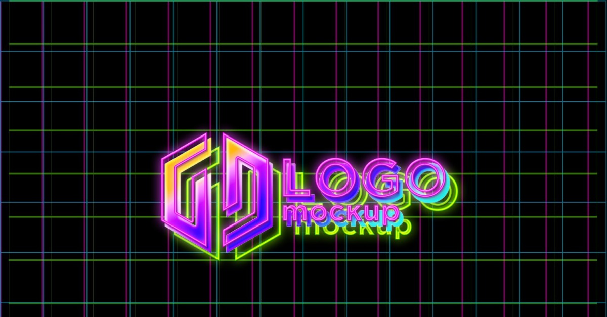 Retro Neon Logo Mockup Template #401500 - TemplateMonster