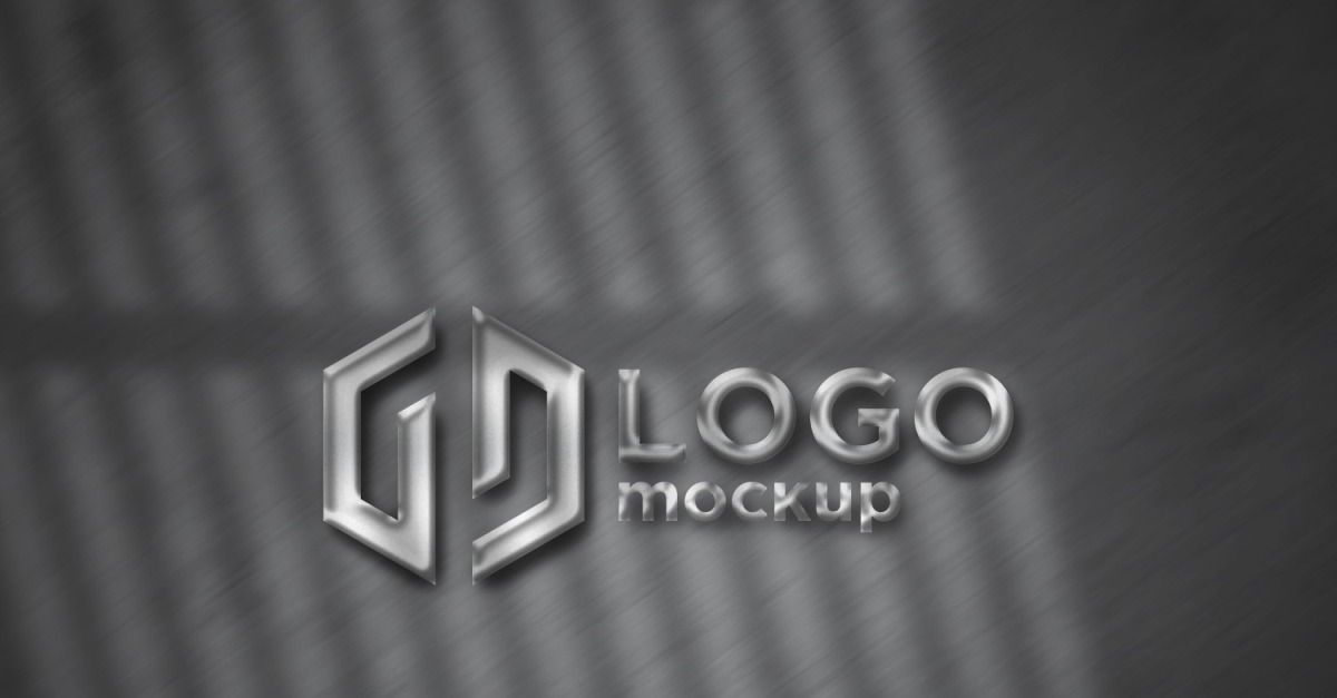 Stainless Steel Logo Mockup Template - TemplateMonster
