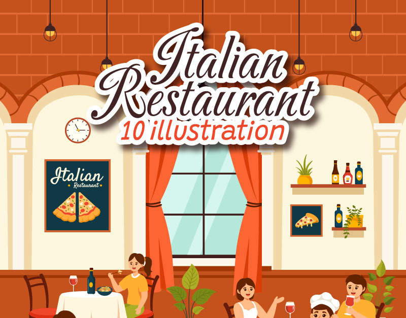 10 Italian Food Restaurant Illustration - TemplateMonster