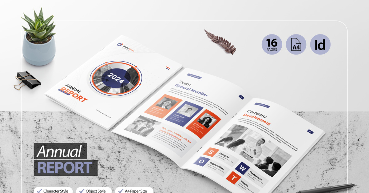 16 Pages Annual Report Template #402224 - TemplateMonster