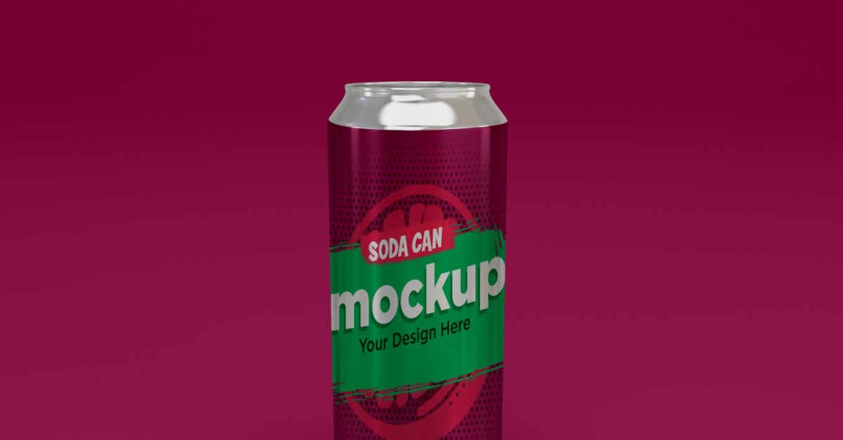 Round Tall Tin Can Packaging Mockup Design 04