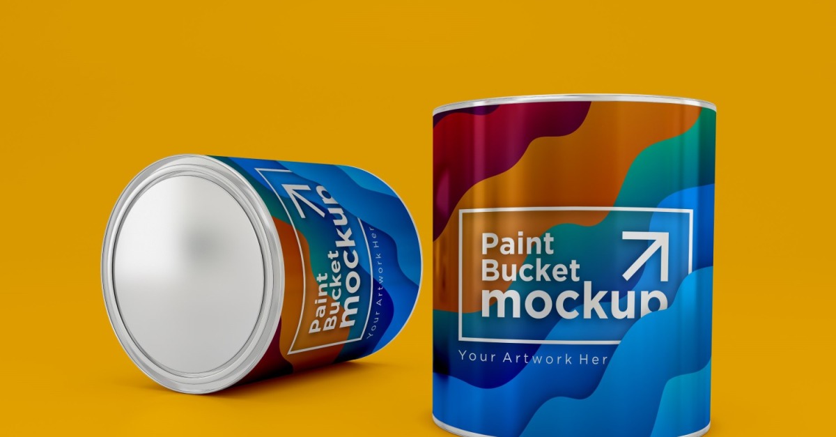 Steel Paint Bucket Container packaging mockup 03