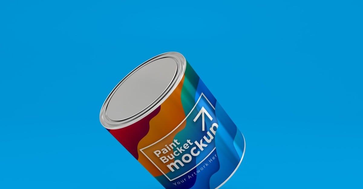 Steel Paint Bucket Container packaging mockup 04