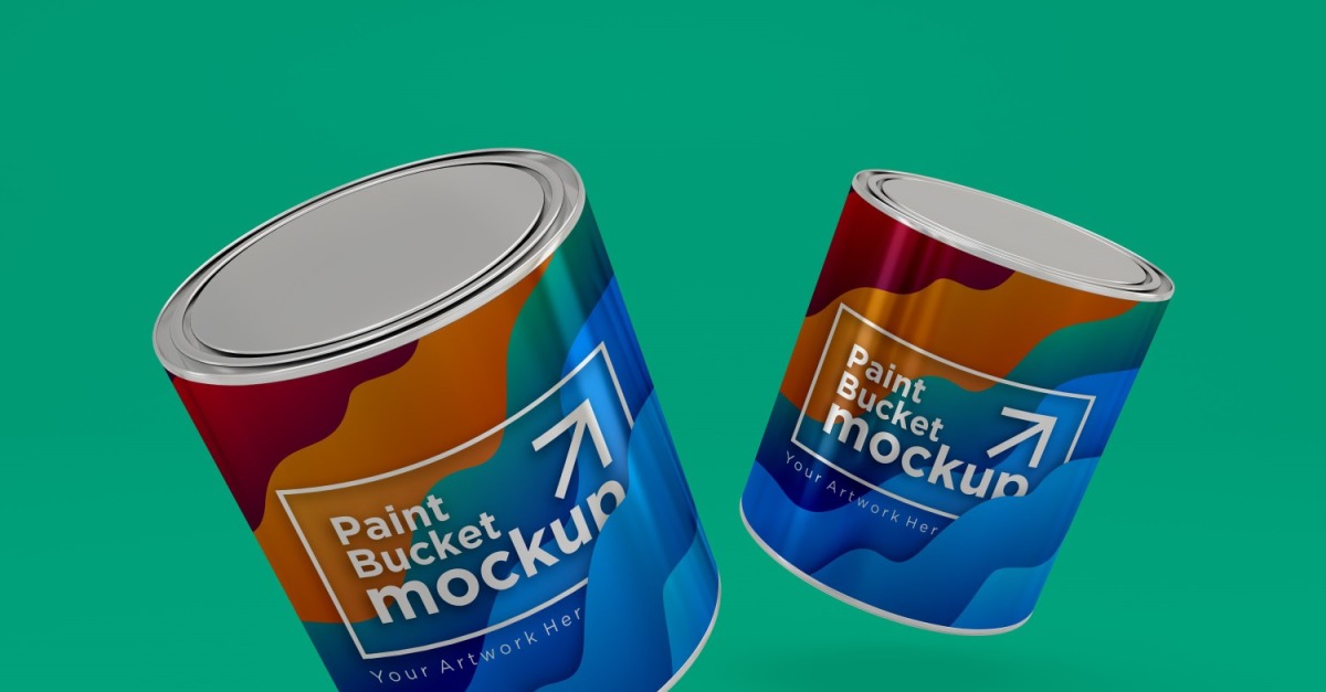 Steel Paint Bucket Container packaging mockup 05