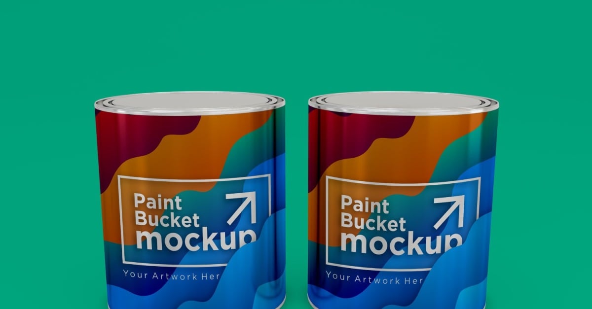 Steel Paint Bucket Container packaging mockup 08