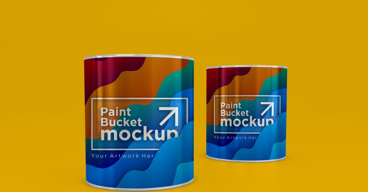 Steel Paint Bucket Container packaging mockup 09