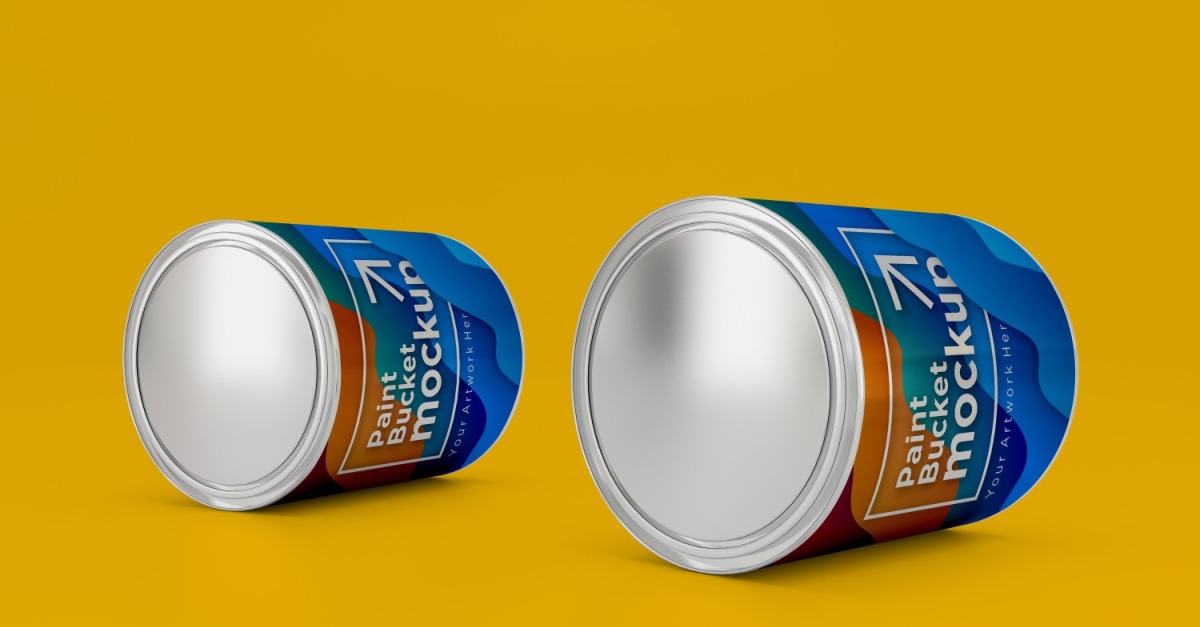 Steel Paint Bucket Container packaging mockup 12