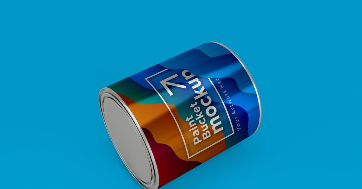 Steel Paint Bucket Container packaging mockup 13