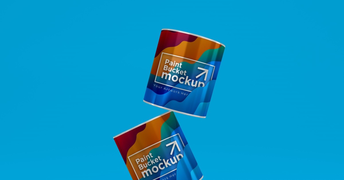 Steel Paint Bucket Container packaging mockup 16