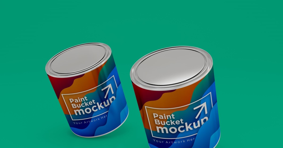 Steel Paint Bucket Container packaging mockup 17